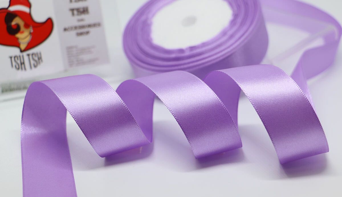 1 Inch Single Face Satin Ribbon 25 Yards Light Purple Color 125#